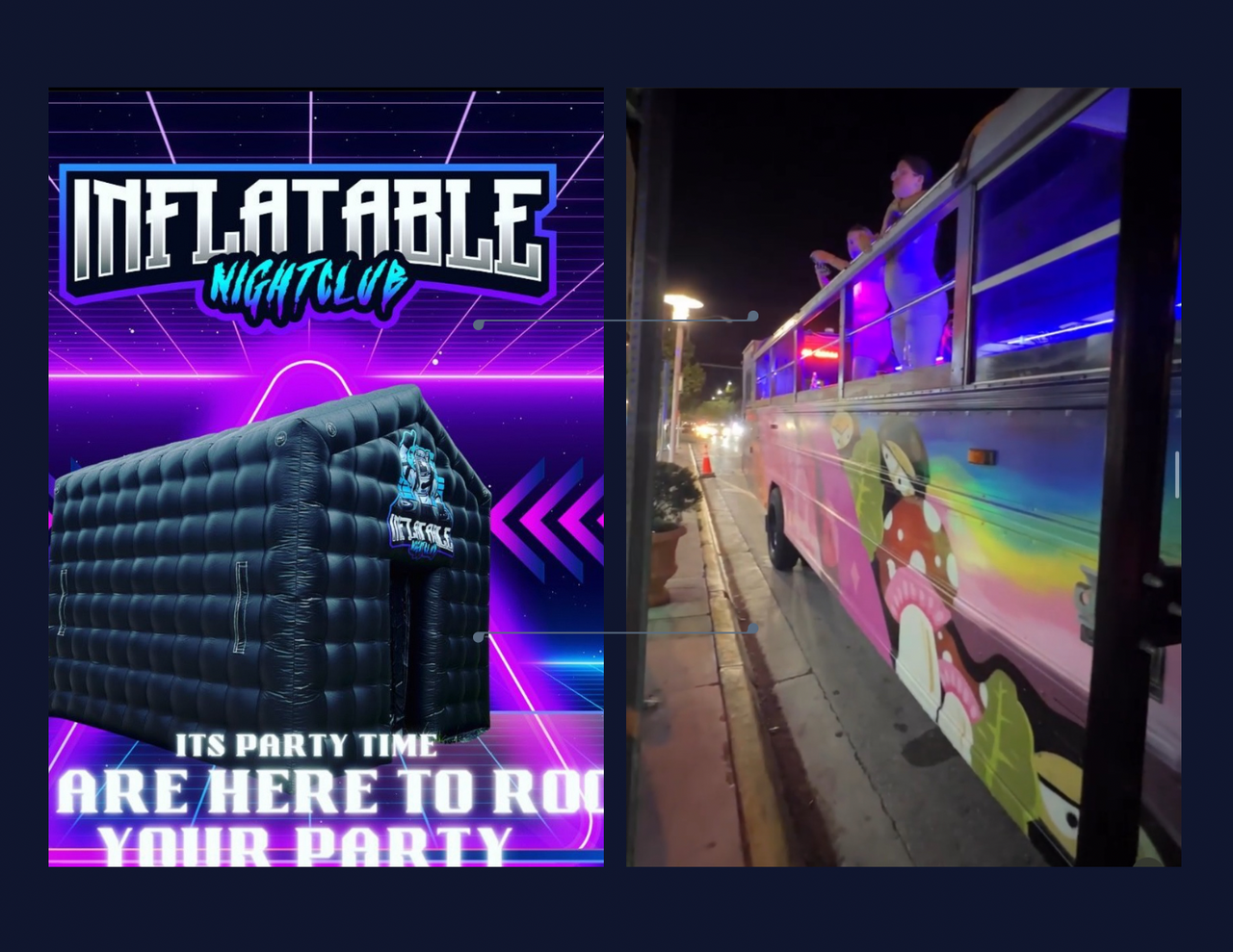 Party bus & Inflatable Night Club! – Bus & Inflatable Rental